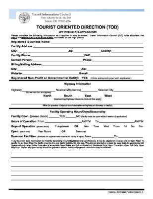 copy of the popular TOD sign - Oregon Travel Information Council