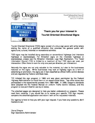 TOD in PDF format. - Oregon Travel Information Council