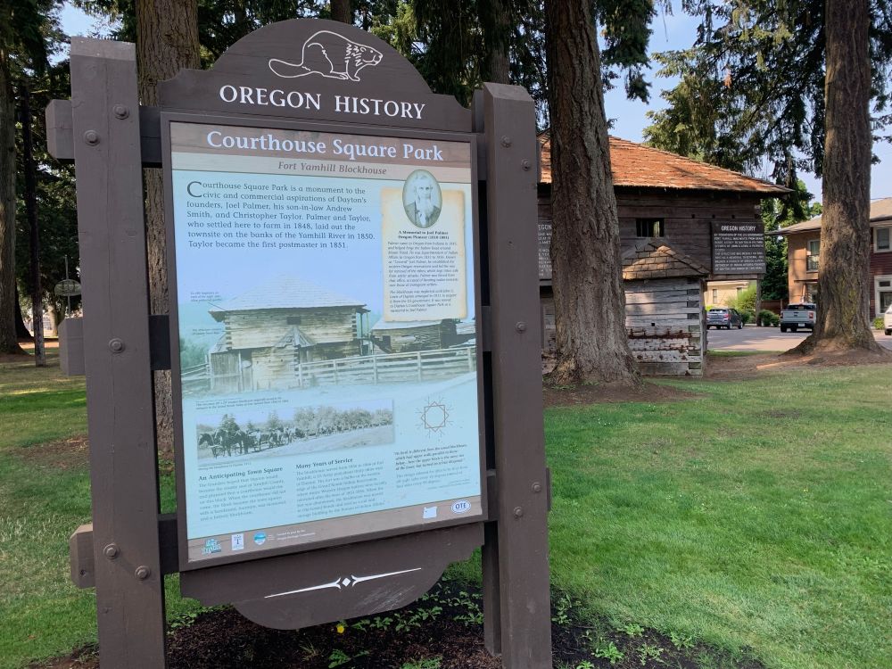 Dayton Courthouse Square and Blockhouse - Oregon Travel Information Council